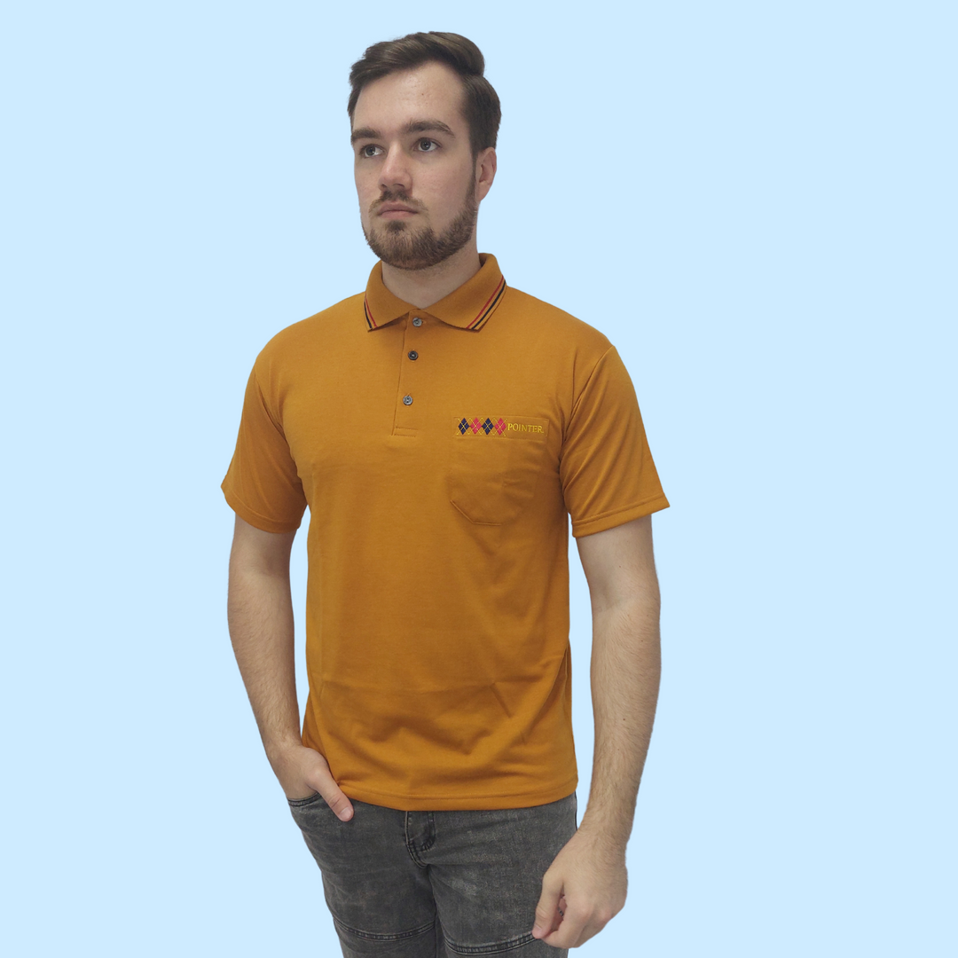 Mustard Plain Short Sleeve Golfer | Pointer International – Pointer ...