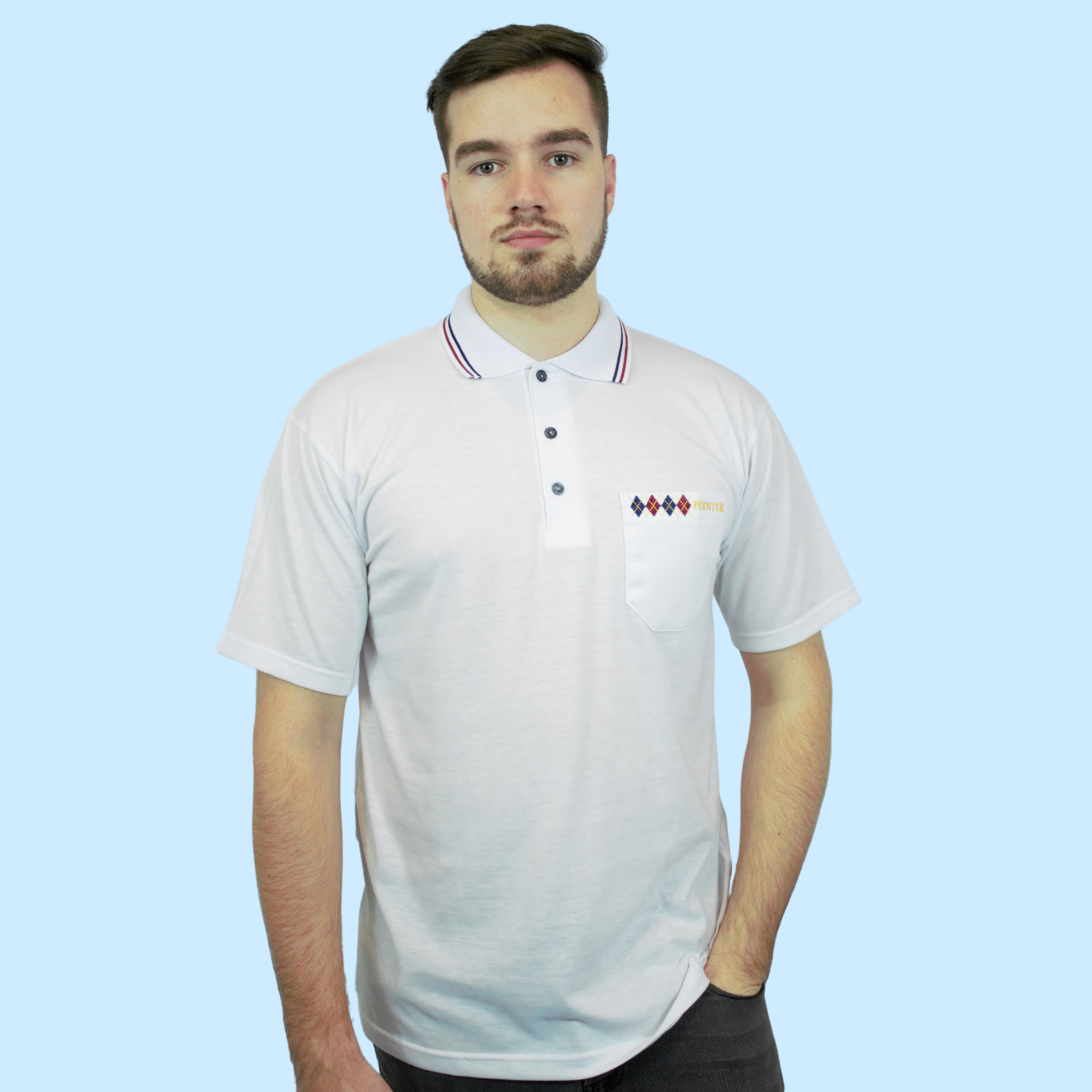 White Plain Short Sleeve Golfer | Pointer International – Pointer International